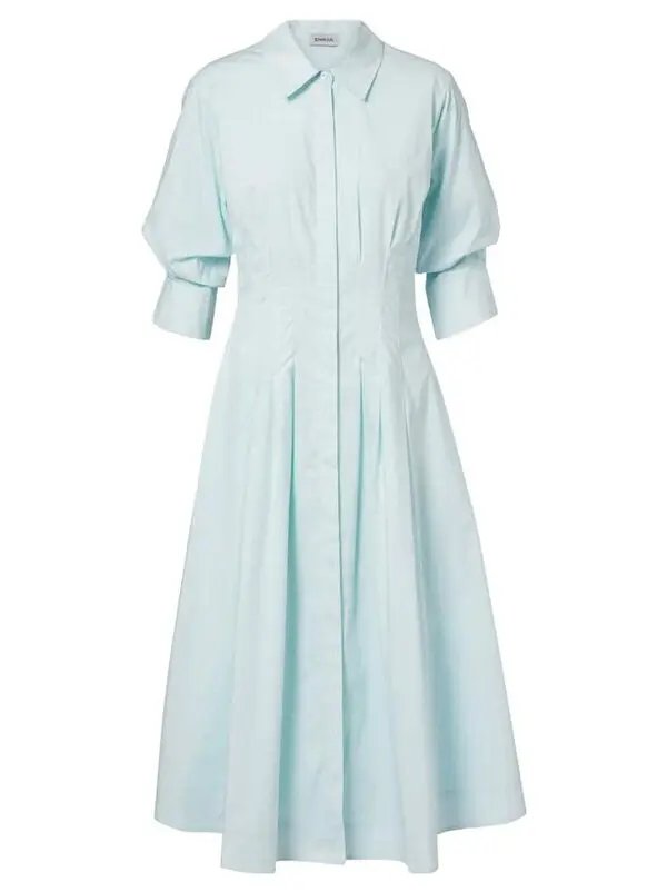 Simkhai Cotton-blend Poplin Shirt Dress - Blue