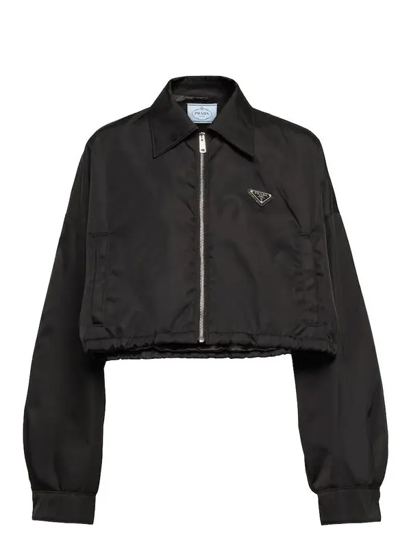 Prada Cropped Nylon Jacket - Black