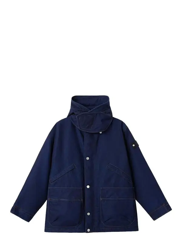 Stone Island Technical Denim Parka - Dark Denim Blue