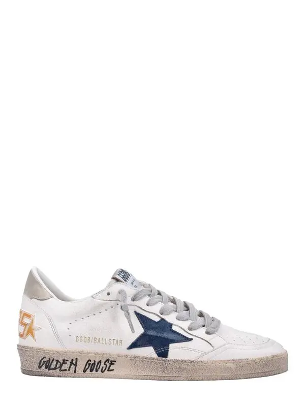 Golden Goose Ball Star Leather Sneakers - White Blue Orange