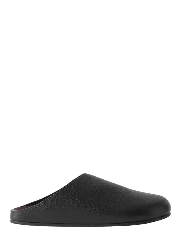 THE ROW Hudson Leather Mules - Black