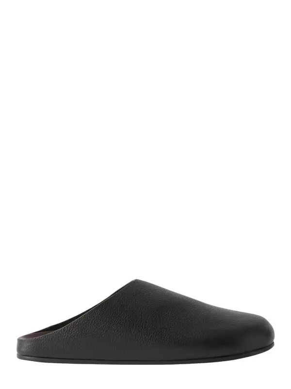 THE ROW Hudson Leather Mules - Black