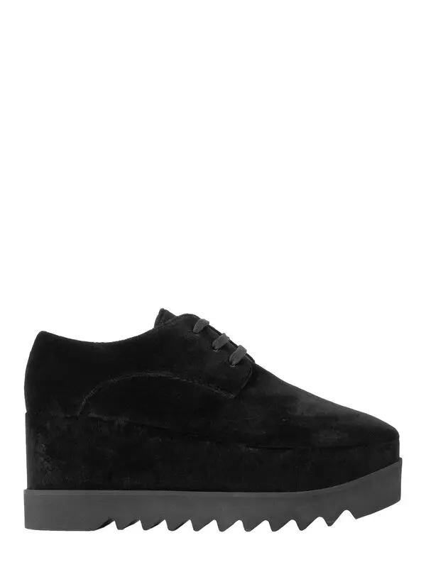 Stella McCartney Elyse Velvet Platform Brogues - Black