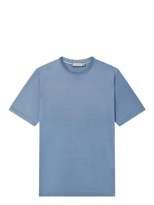 Canali Cotton-jersey T-shirt - Blue