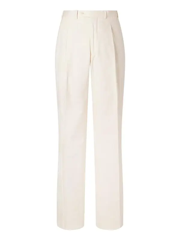 SAMAN AMEL Amo Straight-leg Pleated Suit Trousers - Neutrals