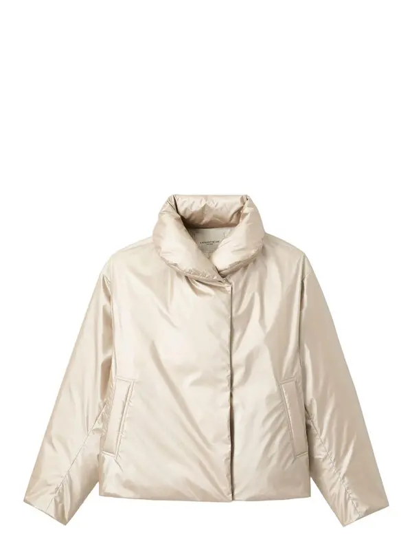 Lafayette 148 New York Pearlized Tech Down Puffer Coat - Oyster