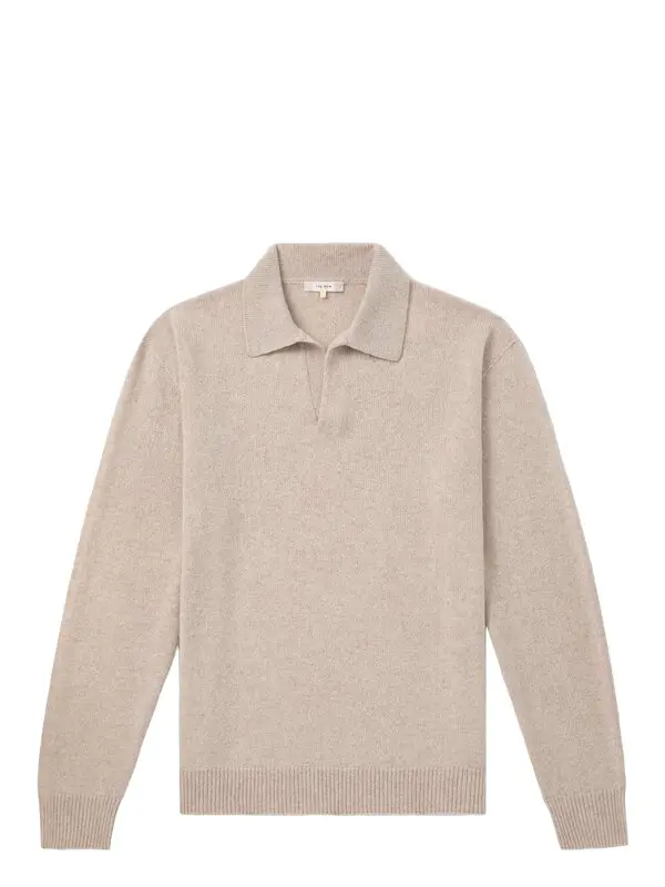 THE ROW Leach Cashmere Polo Shirt - Beige