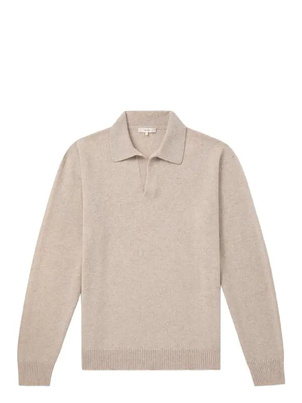 THE ROW Leach Cashmere Polo Shirt - Neutrals