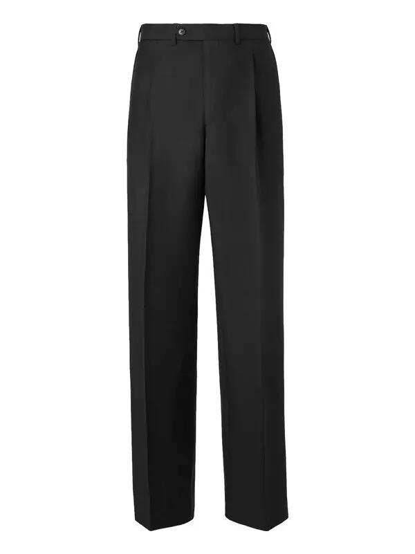 SAMAN AMEL Amo Straight-leg Wool And Mohair-blend Suit Trousers - Black