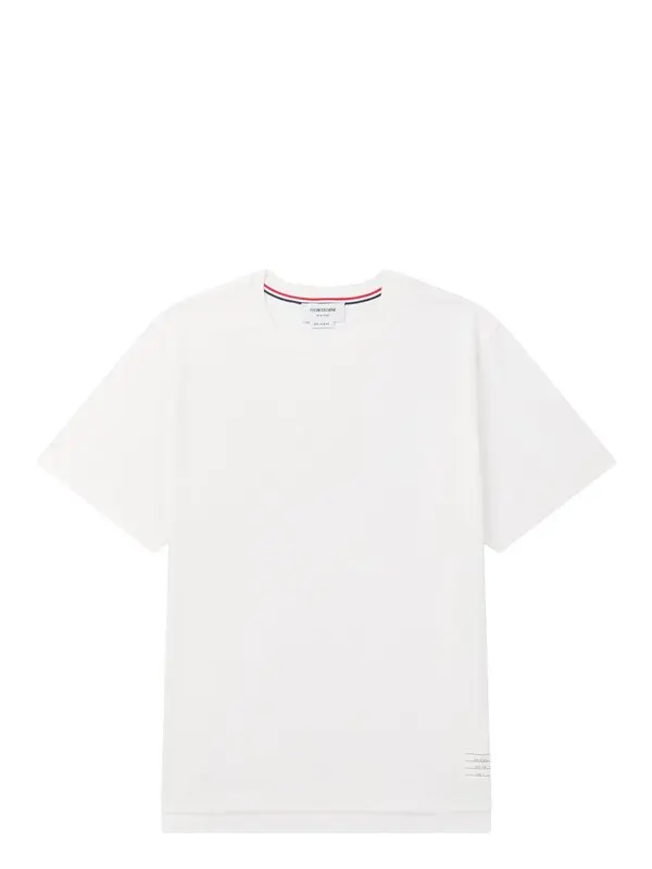 Thom Browne Logo-appliquéd Cotton-jersey T-shirt - White