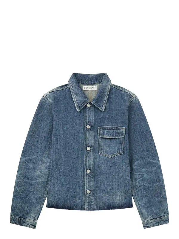 Our Legacy Cut Rebirth Frayed Denim Jacket - Blue
