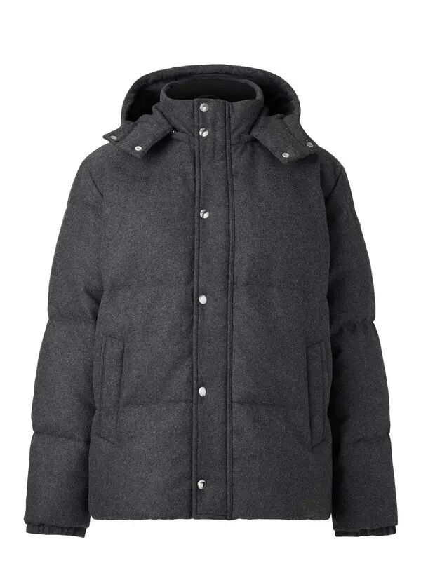 Mr P. Quilted Flannel Down Jacket - Black