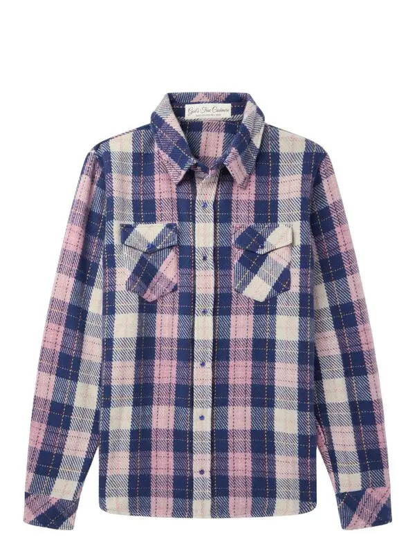 GOD'S TRUE CASHMERE Checked Cashmere Shirt - Pink