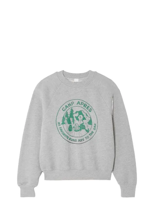 RE/DONE Printed Cotton-jersey Sweatshirt - Gray