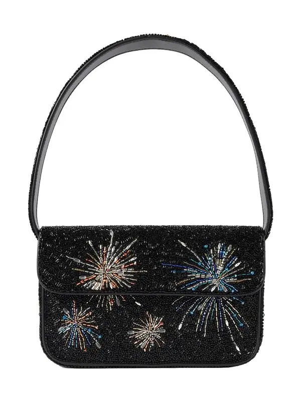 Staud Tommy Bead-embellished Shoulder Bag - Black