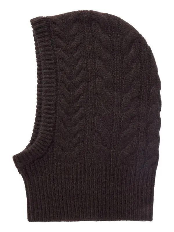 LISA YANG Ylda Cable-knit Cashmere Balaclava - Brown