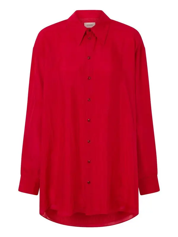 LEMAIRE Oversized Organic Silk-satin Shirt - Red
