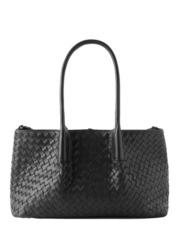 Bottega Veneta Pinacoteca Small Intrecciato Leather Tote - Black