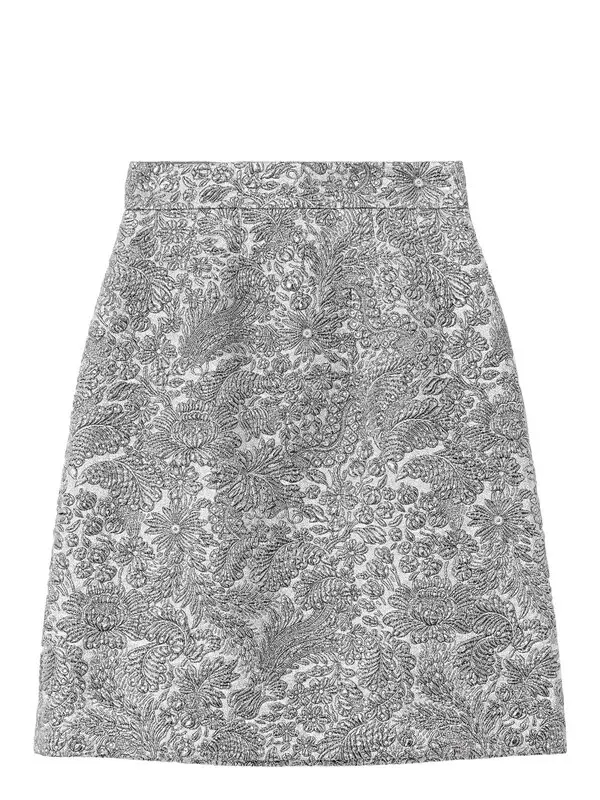 Dolce & Gabbana Metallic Jacquard Mini Skirt - Silver