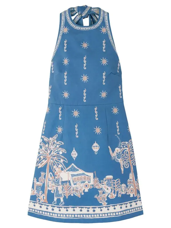 ALEMAIS Acacia Printed Mini Dress - Blue