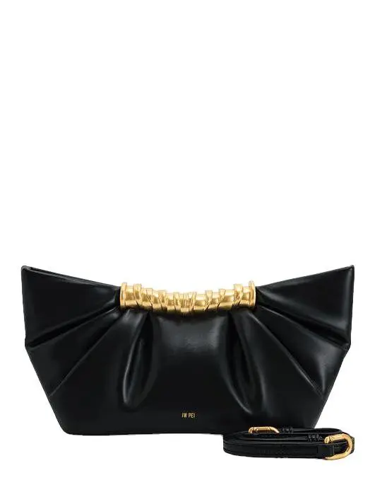 Jw Pei Leia Pleated Faux Leather Clutch - Black