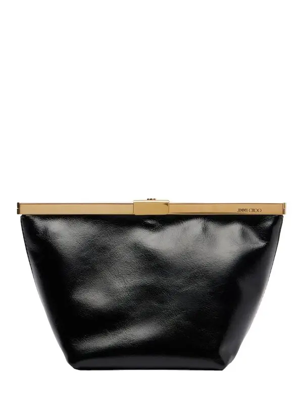 JIMMY CHOO Small Leather Clutch - Black