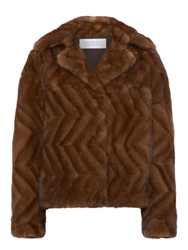 Gabriela Hearst Torstein Recycled Mink Fur Coat - Mahogany