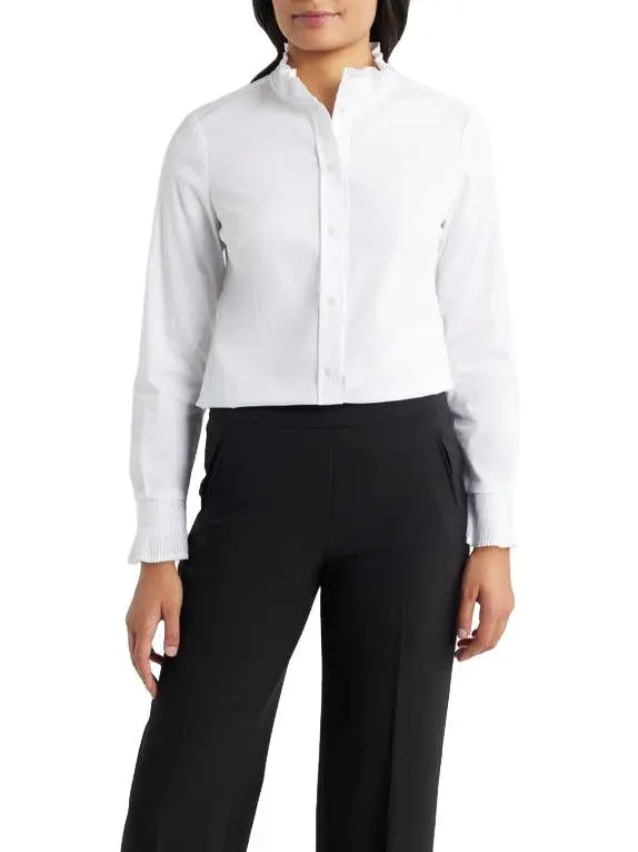 Anne Klein Micro Pleat Shirt - Bright White