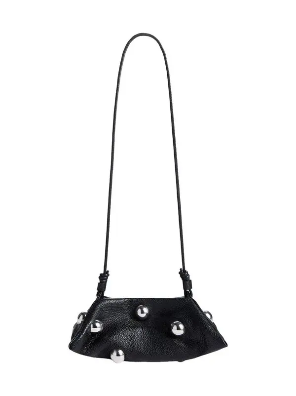 Altuzarra Mini Origami Studded Leather Crossbody Bag - Black/silver