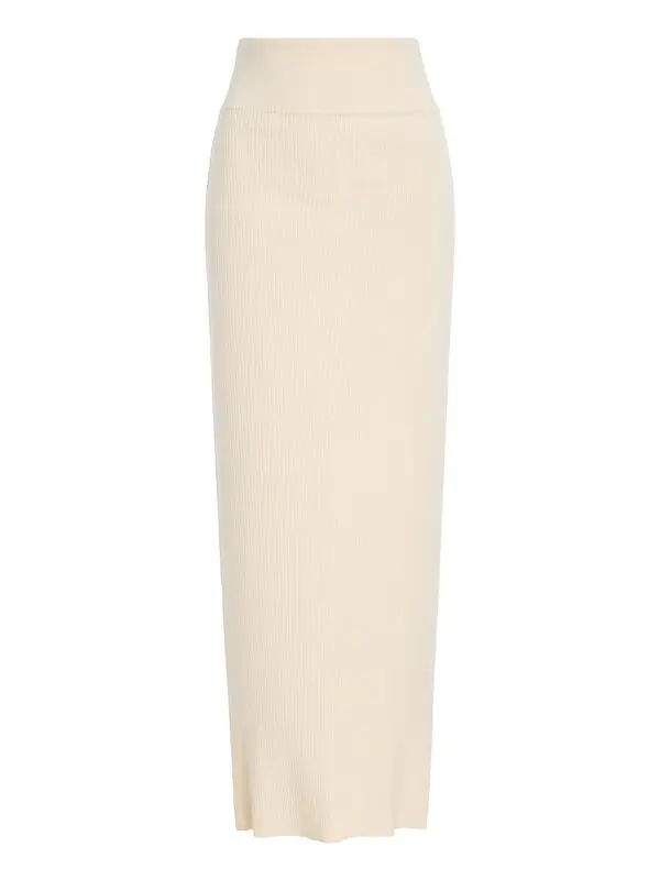 Wardrobe.NYC Knit Column Maxi Skirt - Ivory