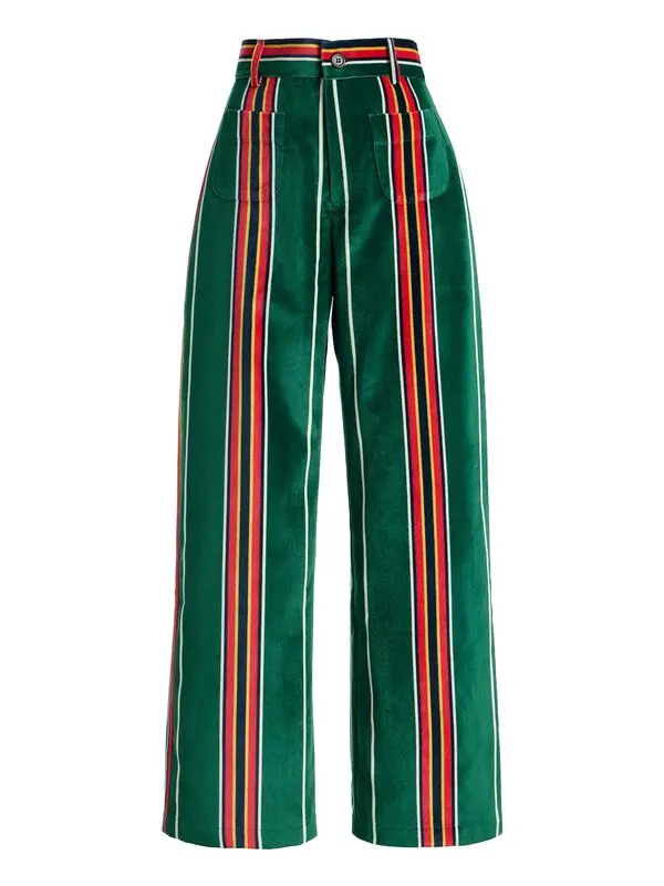 La Veste Pippi Cotton Velvet Trousers - Green