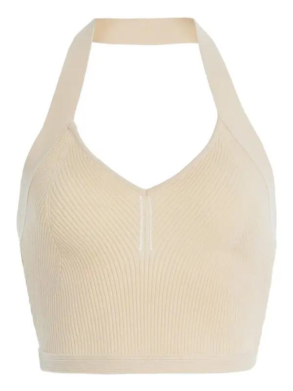 Wardrobe.NYC Knit Halterneck Top - Ivory