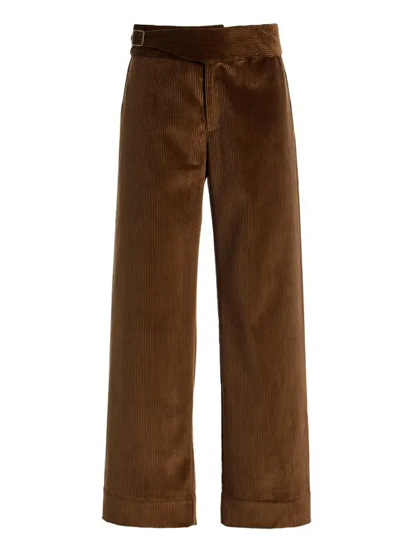 La Veste Riding Cotton Corduroy Trousers - Brown