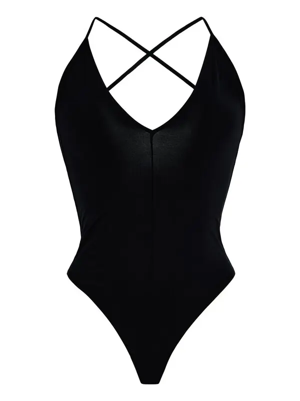 Wardrobe.NYC V-neck Bodysuit - Black