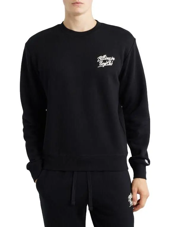 BILLIONAIRE BOYS CLUB Small Script Cotton Sweatshirt - Black