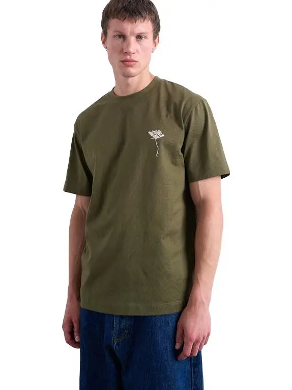 Topman Floral Embroidery T-shirt - Khaki