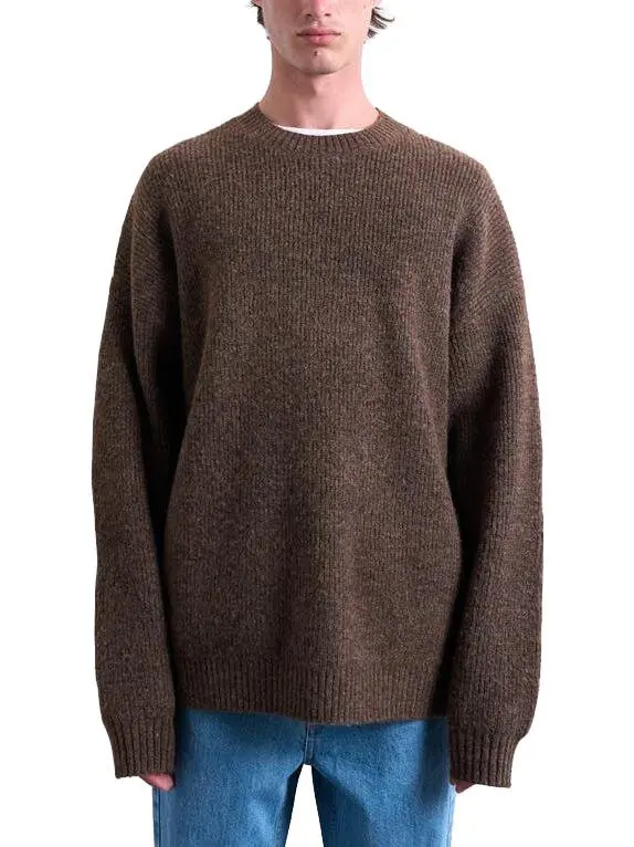 Topman Oversize Crewneck Sweater - Brown