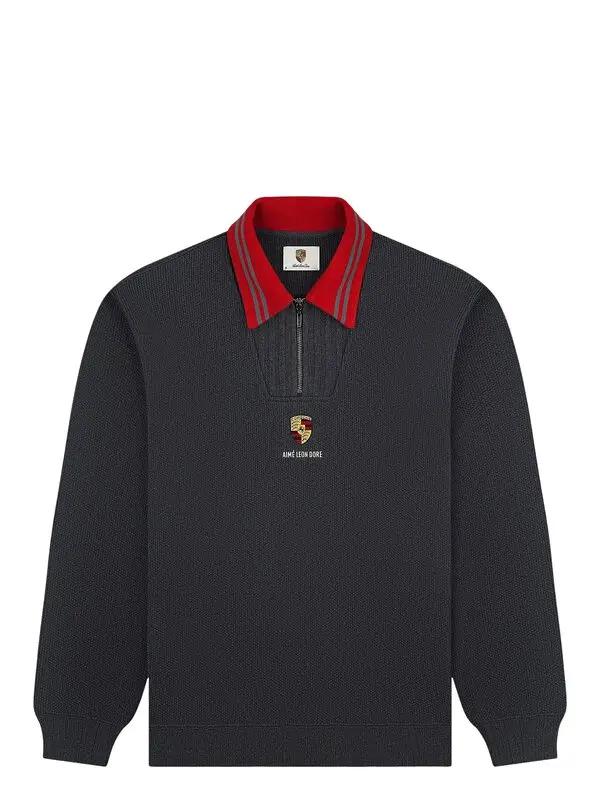 Aimé Leon Dore X Porsche Jacquard Collar Pullover - Grey