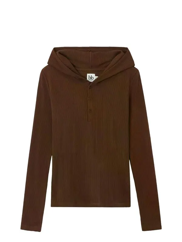 B+AB Buttoned Hoodie - Brown