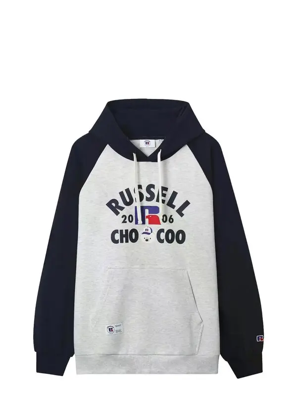 CHOCOOLATE Raglan-sleeve Graphic Hoodie - Grey