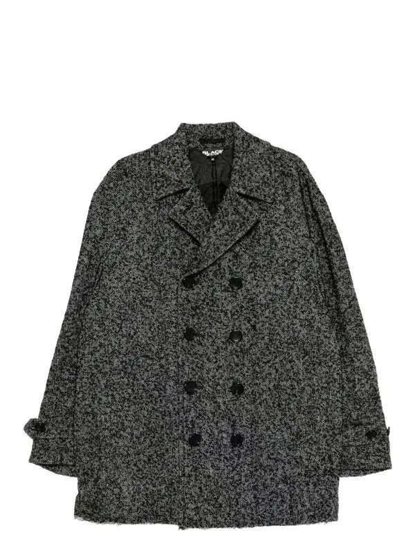 BLACK COMME DES GARÇONS Herringbone Double-breasted Coat - Black