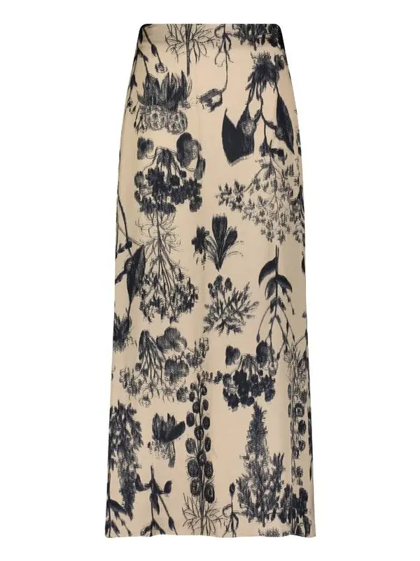 Lela Rose Floral Print A-line Skirt - Brown