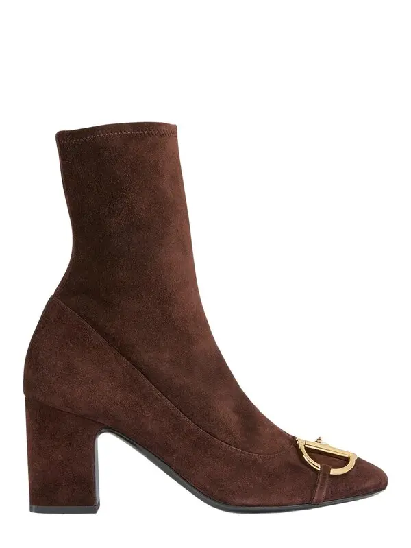 Gucci Alfa Horsebit Suede Ankle Boots - Br.choco/b