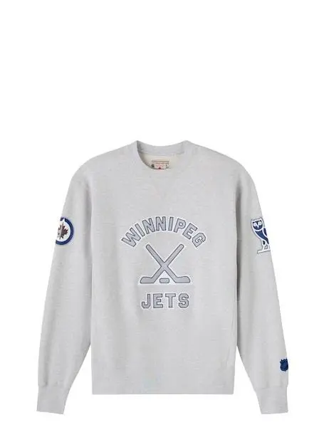 OVO Nhl Winnipeg Jets Ash Crewneck Sweatshirt - Ash Heather