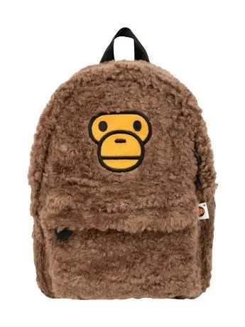 A BATHING APE Baby Milo Sherpa Fur Mini Backpack - Coffee