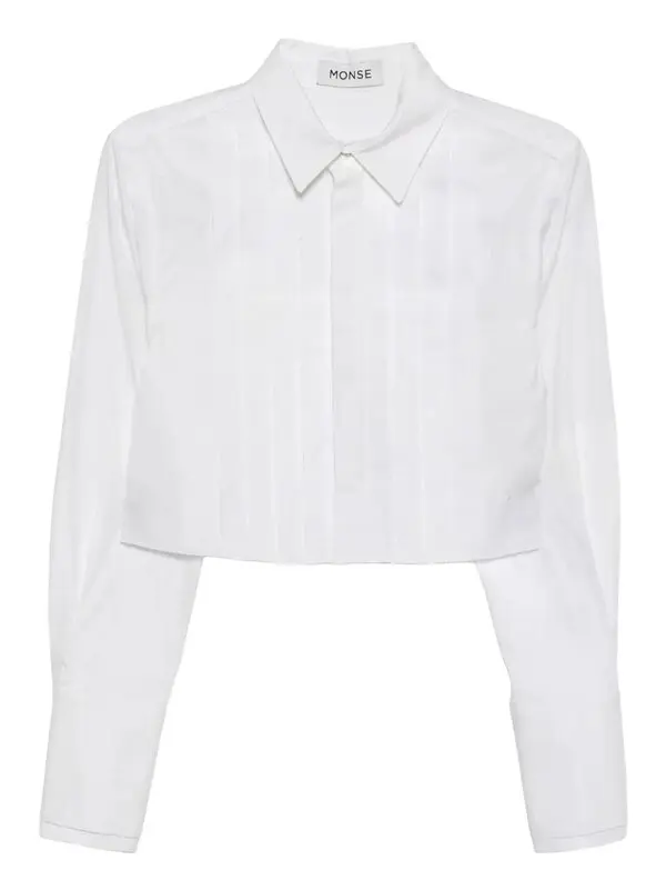 Monse Cropped Tuxedo Shirt - White