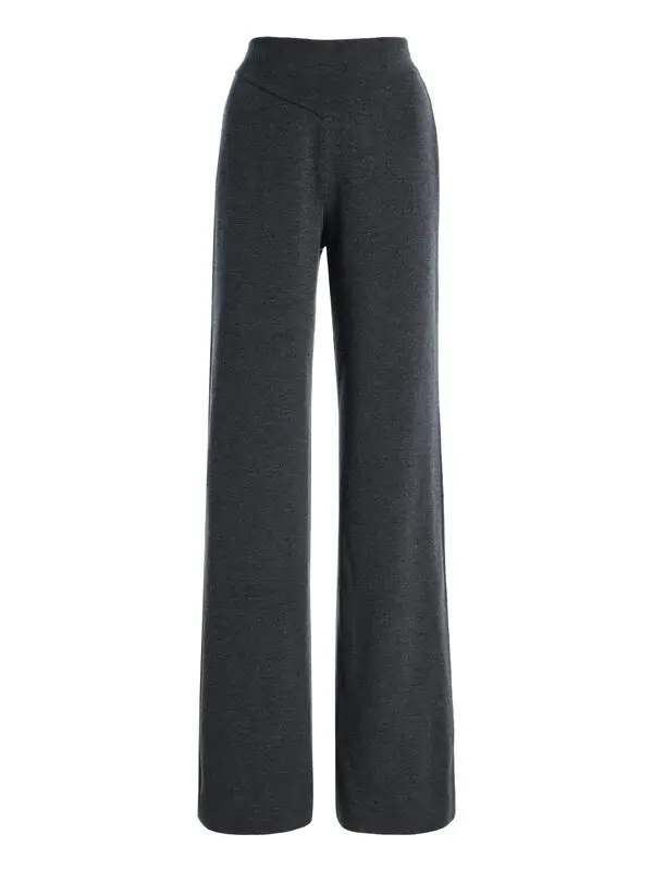 AYA MUSE Rye Knit Wool-silk Pants - Grey
