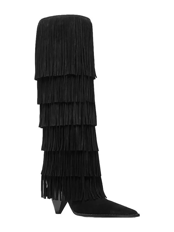 Michael Kors Jayla Fringe Boots - Black