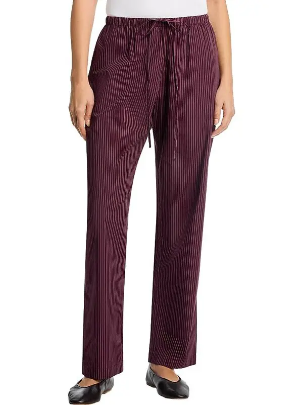 LESET Striped Tie Pants - Bordeaux/rose Stripe