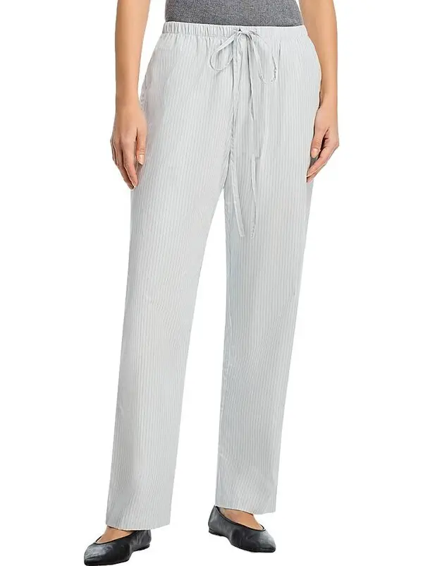 LESET Striped Tie Pants - Dove/forest